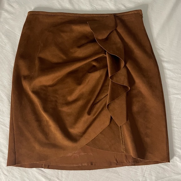 Skirts | Camel Colored Suede Skirt | Poshmark